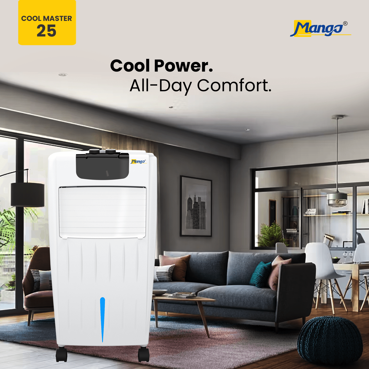 Cool Master 25 Personal Air Cooler - 35L, 1400 m³/hr | Mango Appliances